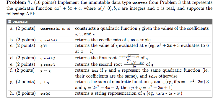 Solved Problem 7 16 Points Implement The Immutable Data