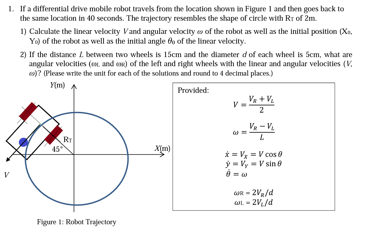 Solved The Same Differential Drive Mobile Robot As Shown In