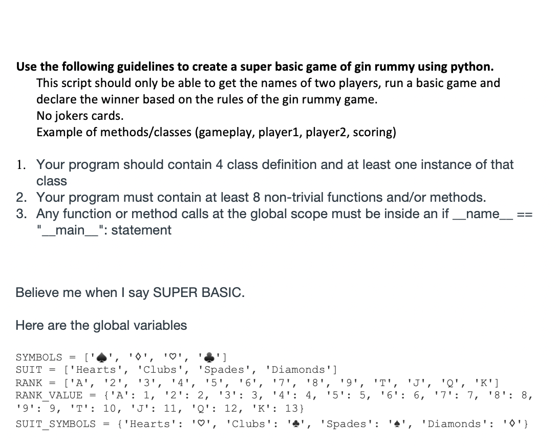 Solved Use the following guidelines to create a super basic | Chegg.com