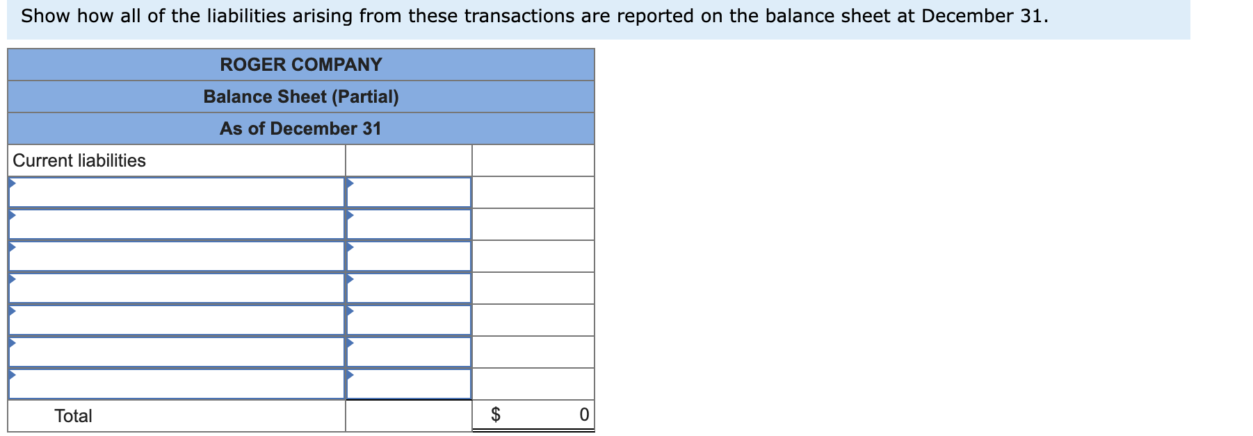 Solved Roger Company completed the following transactions | Chegg.com