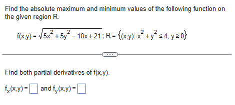 Solved Find the absolute maximum and minimum values of the | Chegg.com