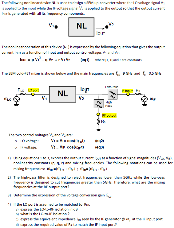 Solved The following nonlinear device NL is used to design a | Chegg.com