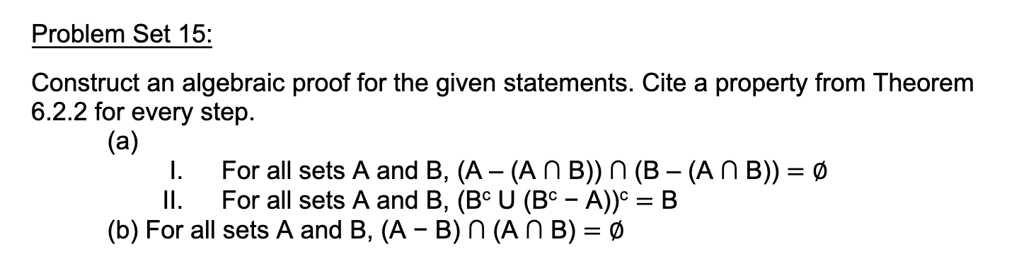 Solved Construct an algebraic proof for the given | Chegg.com