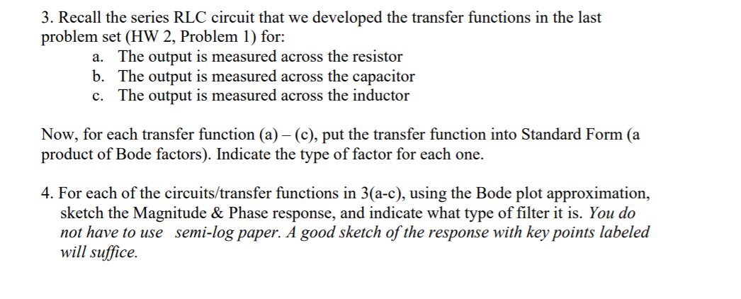 Solved 5. Generate Bode magnitude and phase plots for the | Chegg.com