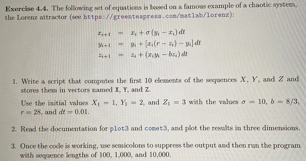 Solved Exercise 4.4. The following set of equations is based | Chegg.com