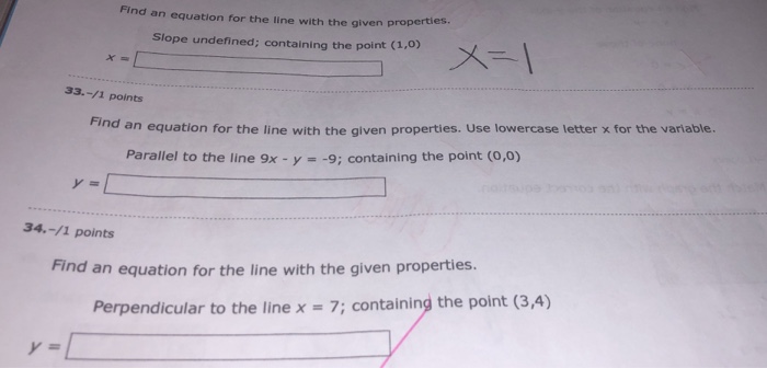 Solved Find an equation for the line with the given | Chegg.com Solved Find an equation for the line with the given | Chegg.com