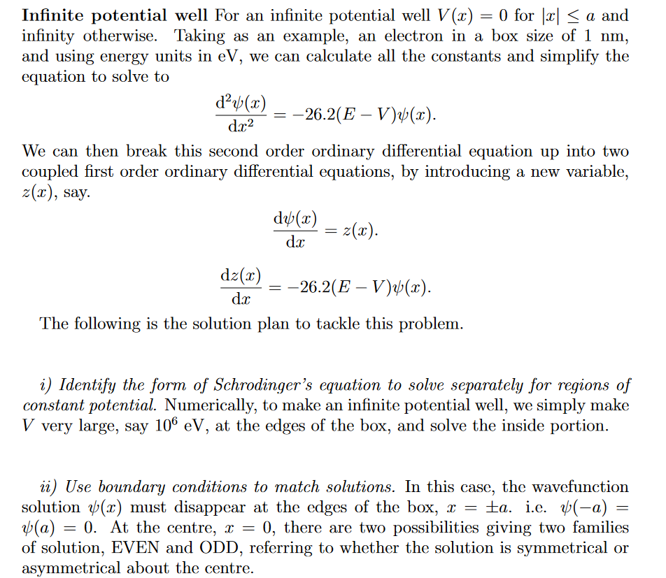 Solved = Infinite potential well For an infinite potential | Chegg.com