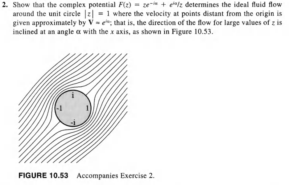 Solved 2. Show that the complex potential F(z) ze-ia + ela/z | Chegg.com