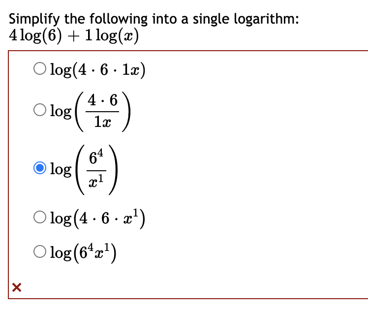 Solved Simplify the following into a single logarithm: 4 | Chegg.com