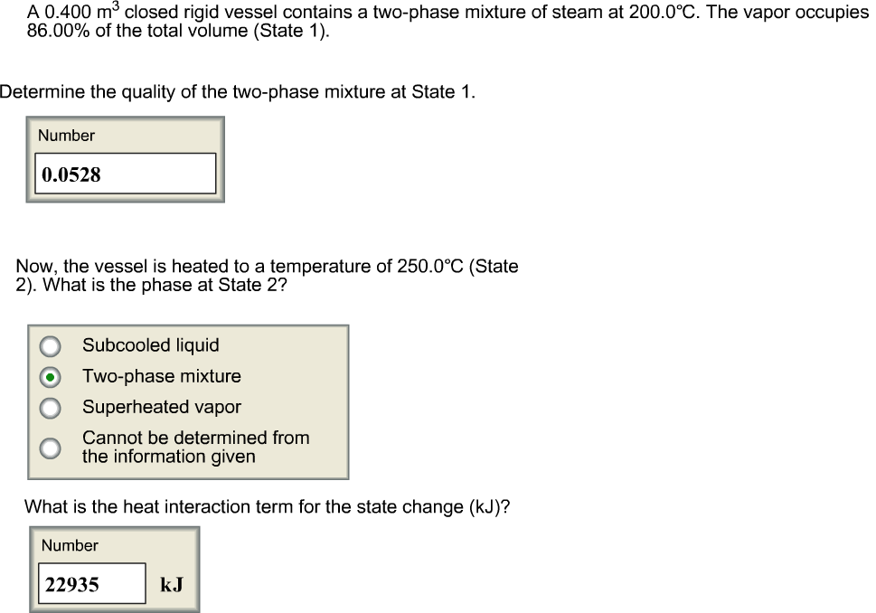 Solved A 0.400 m3 closed rigid vessel contains a two-phase | Chegg.com