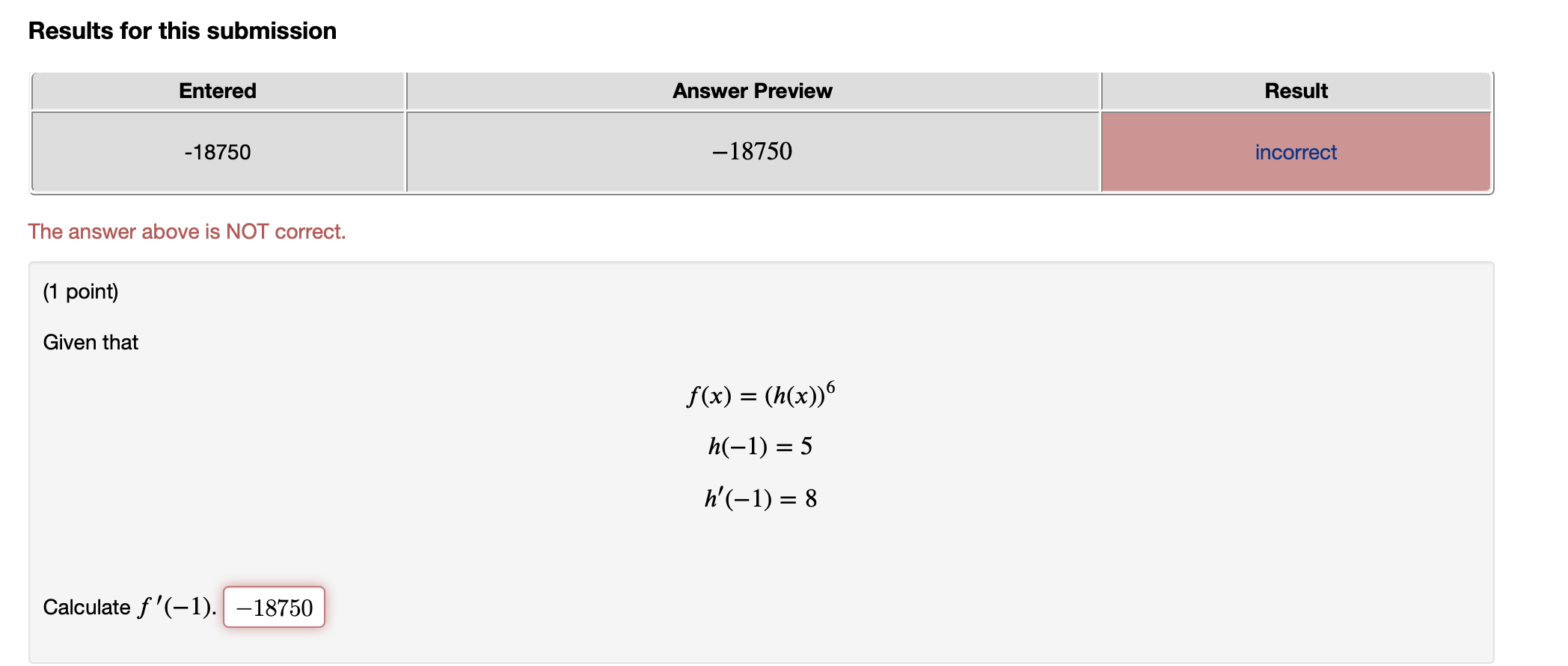 Solved Results for this submission | Chegg.com