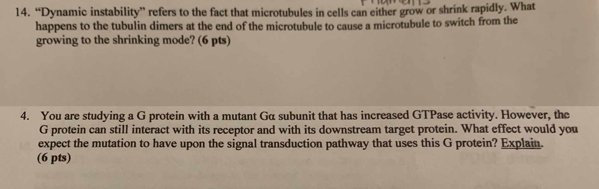 Solved 14. "Dynamic instability” refers to the fact that | Chegg.com
