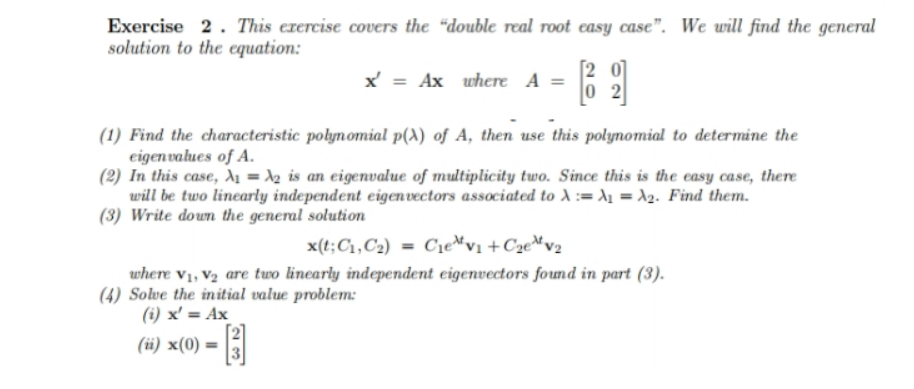 Solved Exercise 2 . This exercise covers the "double real | Chegg.com