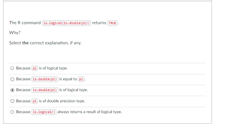 Solved The R command returns Why? Select the correct | Chegg.com