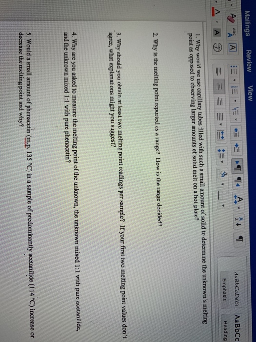 Solved Mailings Review View AaBbCcDdE AaBbCcl Heading 1. Why | Chegg.com