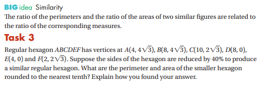 Solved BIG idea Similarity The ratio of the perimeters and | Chegg.com