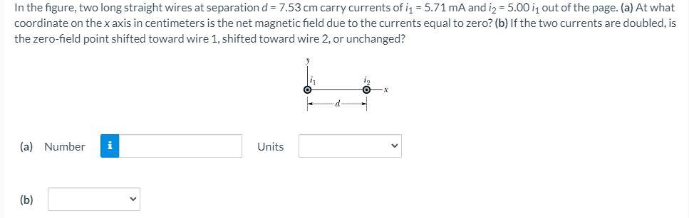 Solved In the figure, two long straight wires at separation | Chegg.com