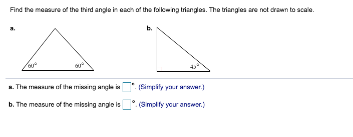 Solved Find the measure of the third angle in each of the | Chegg.com