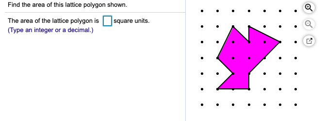 Solved Find the area of this lattice polygon shown. square | Chegg.com