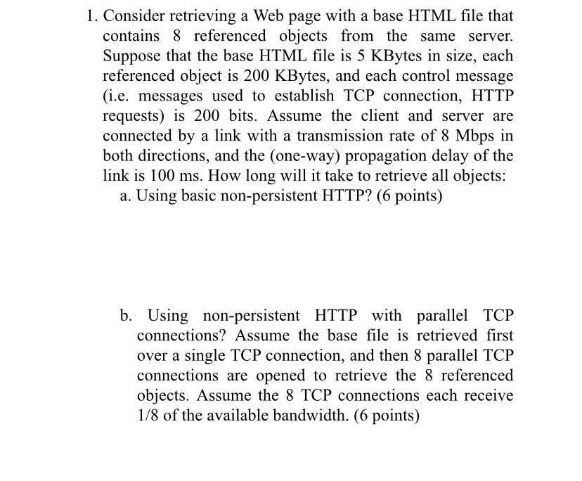 Solved 1 Consider Retrieving A Web Page With A Base Html 