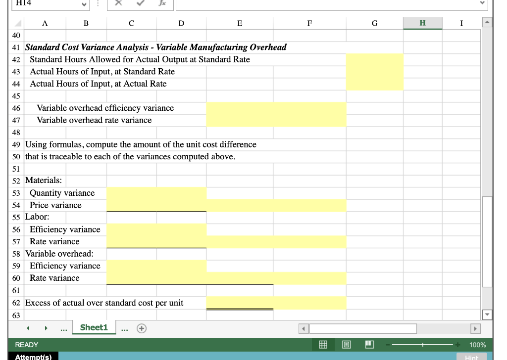 Solved X Basic Variance Analysis and the Impact of Variances | Chegg.com