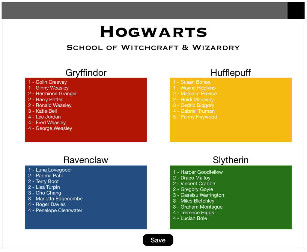 Hogwarts Students Names