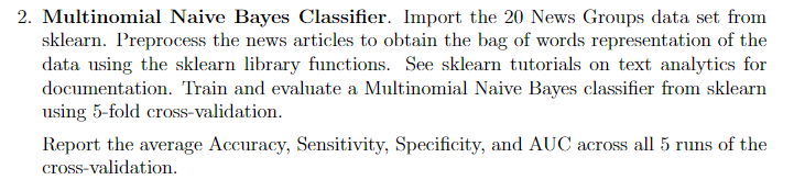 In python, create a Naive Bayes classifier using the | Chegg.com