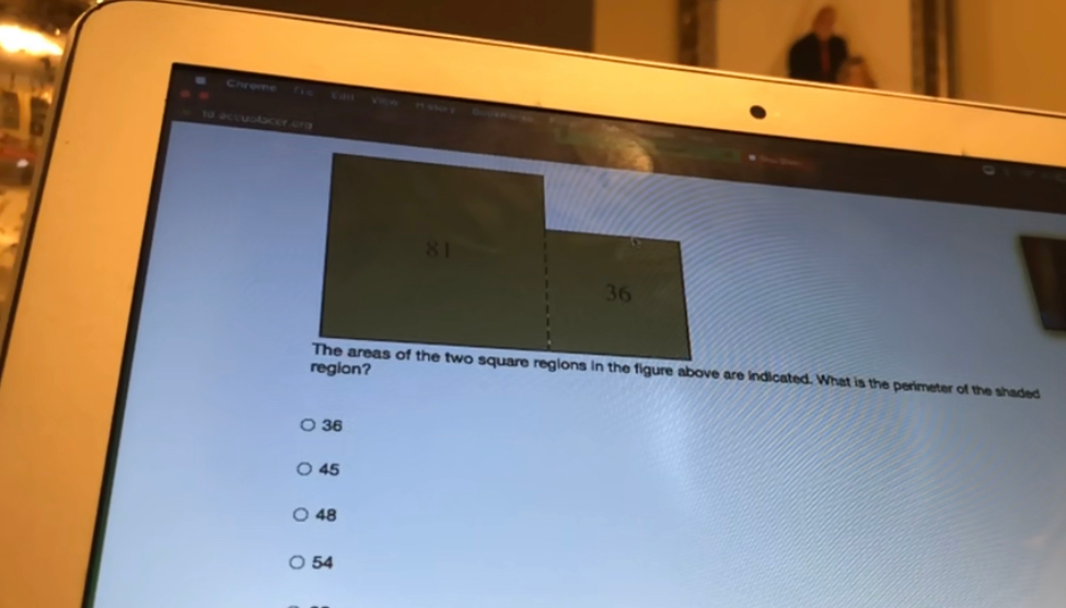 Solved The areas of the two square regions in the figure | Chegg.com