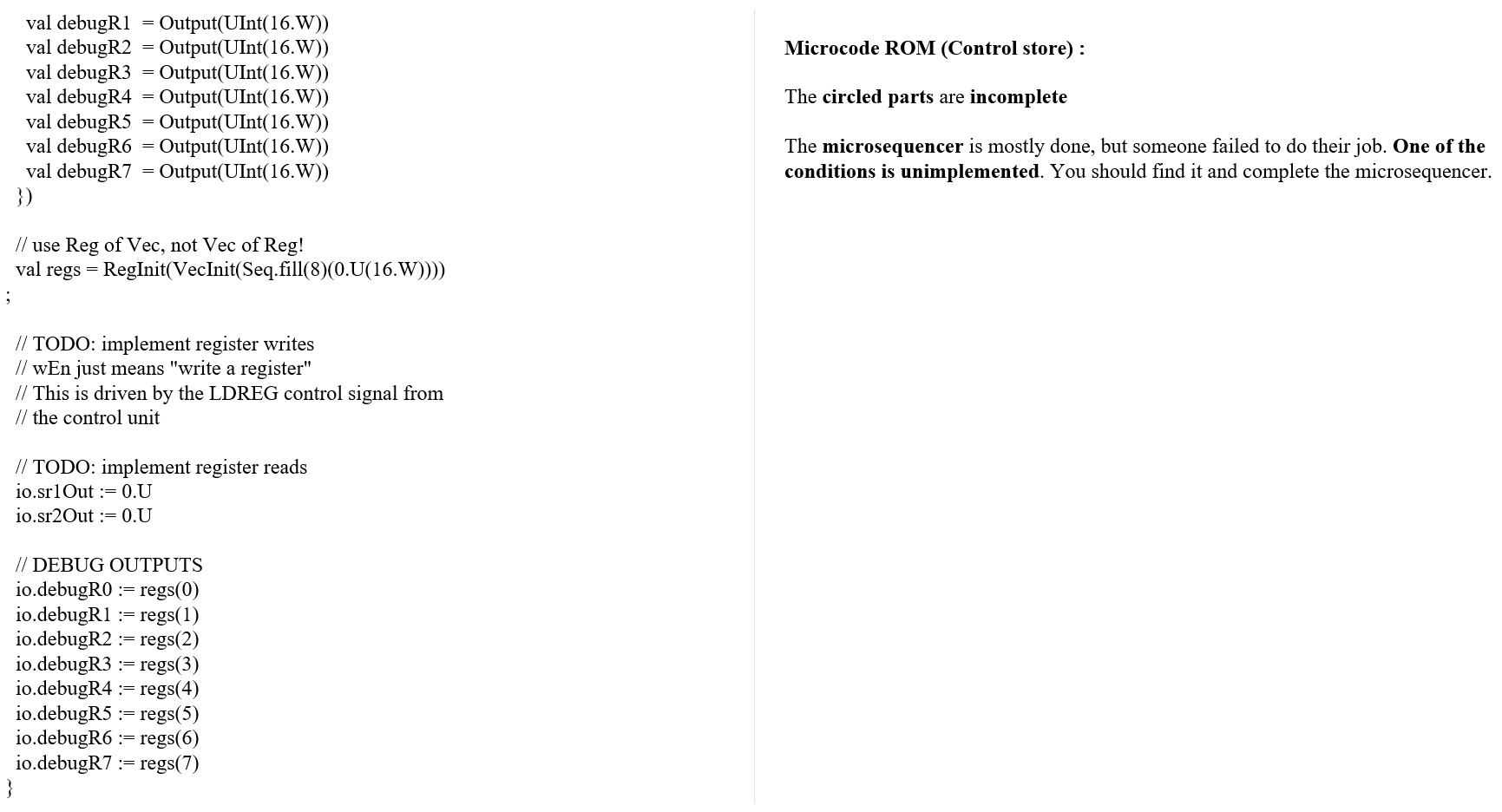 chisel coding help • Double-ported, 16-bit register | Chegg.com