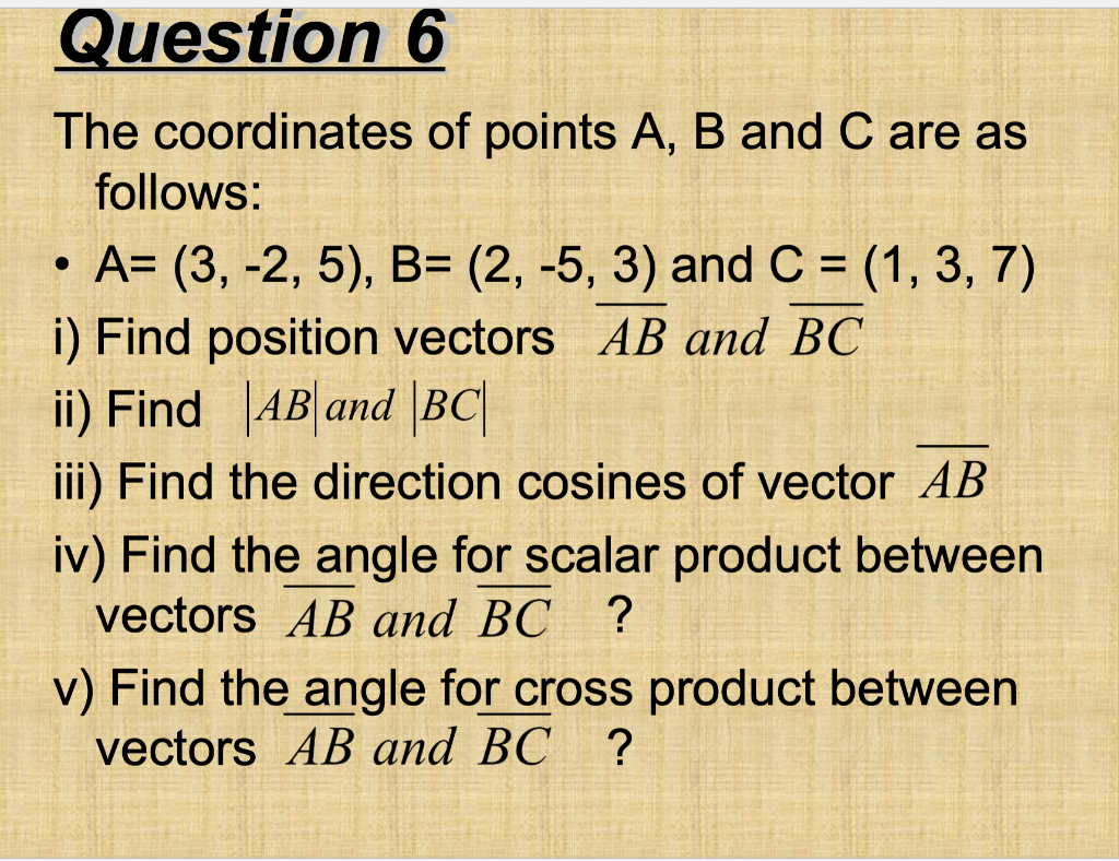 Solved The coordinates of points A, B and C are | Chegg.com