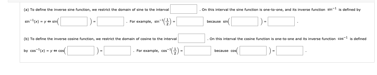 Solved (a) To define the inverse sine function, we restrict | Chegg.com