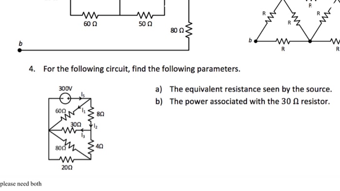 Solved For the following circuit, find the following | Chegg.com