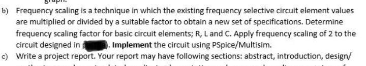 Solved b) Frequency scaling is a technique in which the | Chegg.com