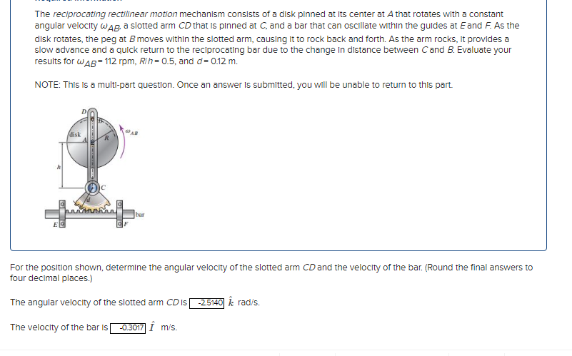 The reciprocating recti/linear motion mechanism | Chegg.com