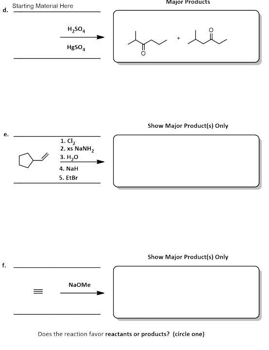 Solved Write out the major product or the reagents required | Chegg.com