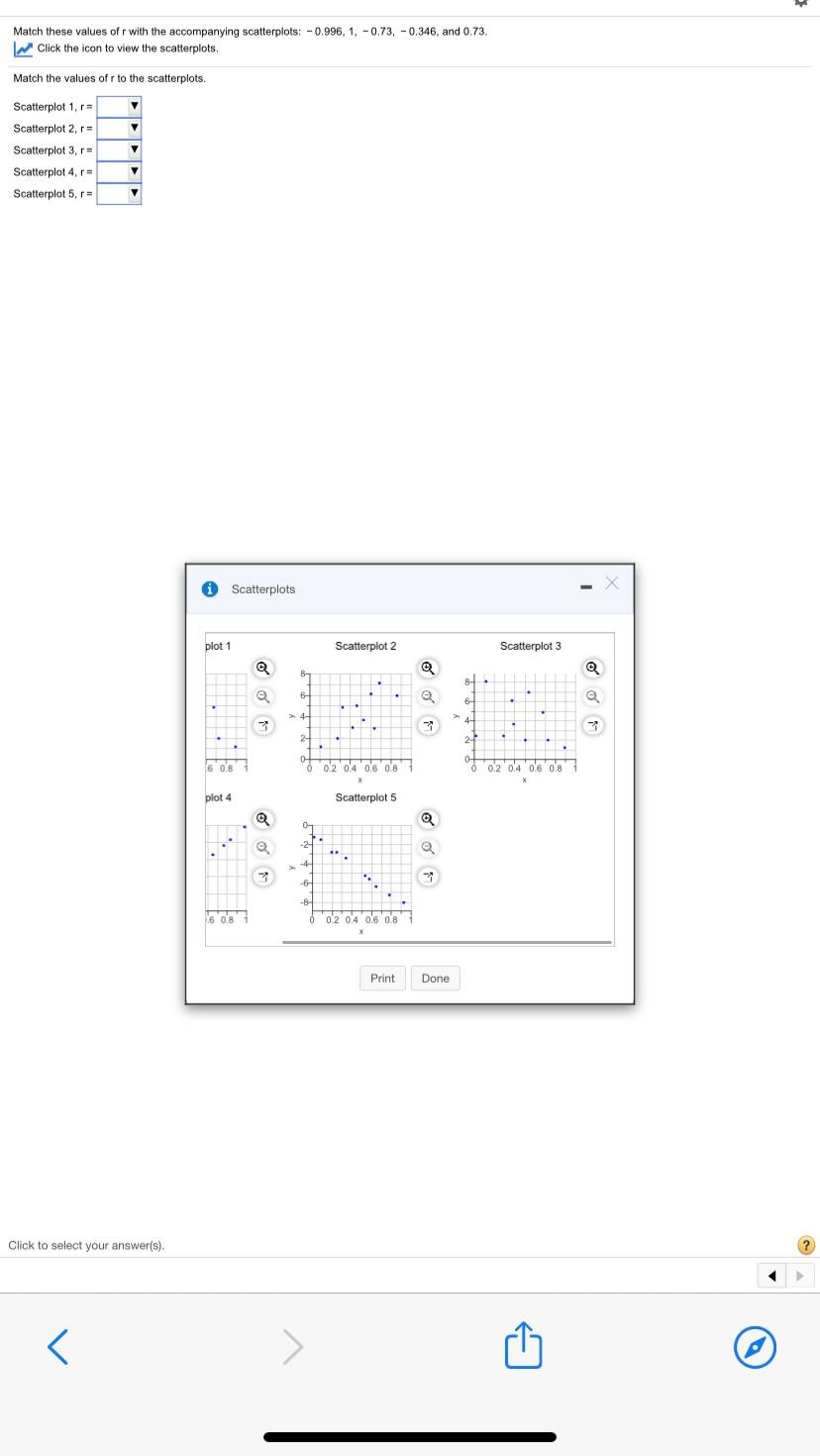 Solved Match these values of r with the accompanying | Chegg.com