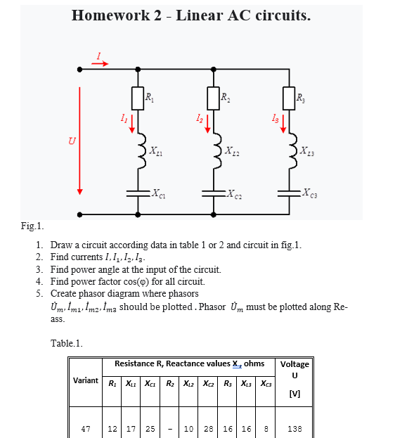 Solved Homework 2 - Linear AC circuits. R R 13 U X21 X2 X2 | Chegg.com