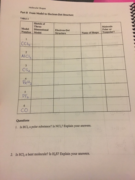 Solved Fill out the table and answer the questions at the | Chegg.com
