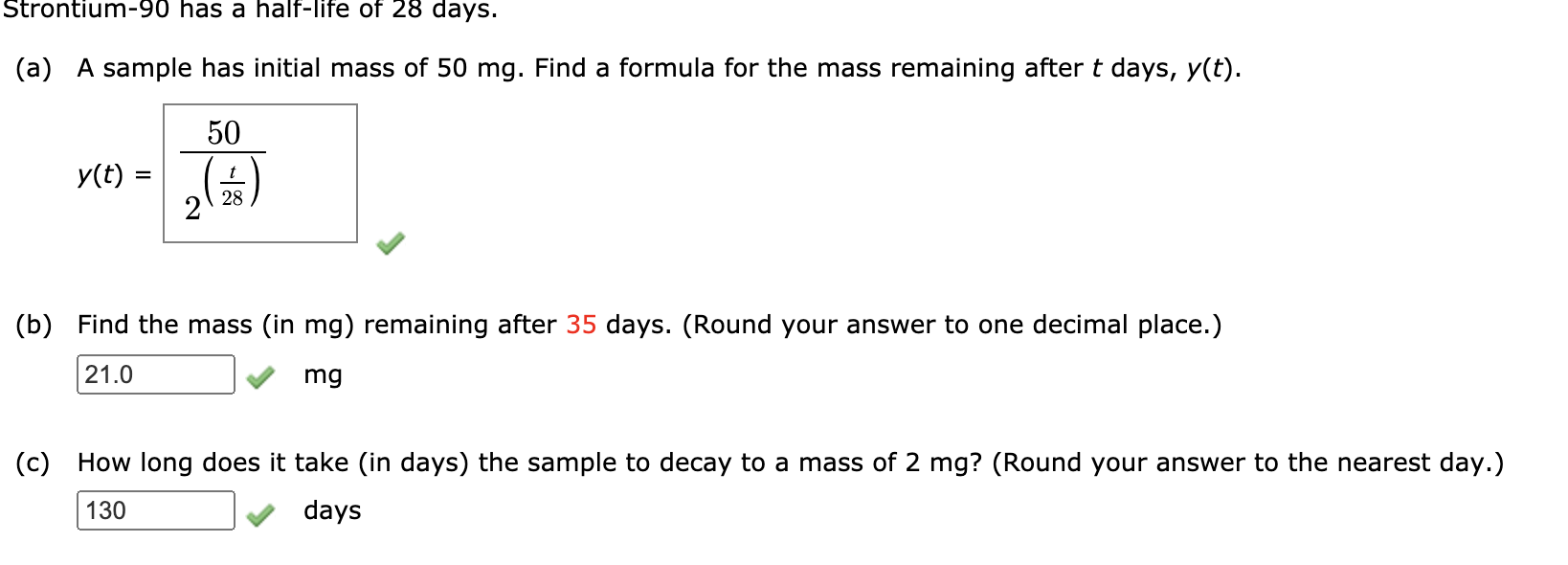 Half Life Formula Calculus