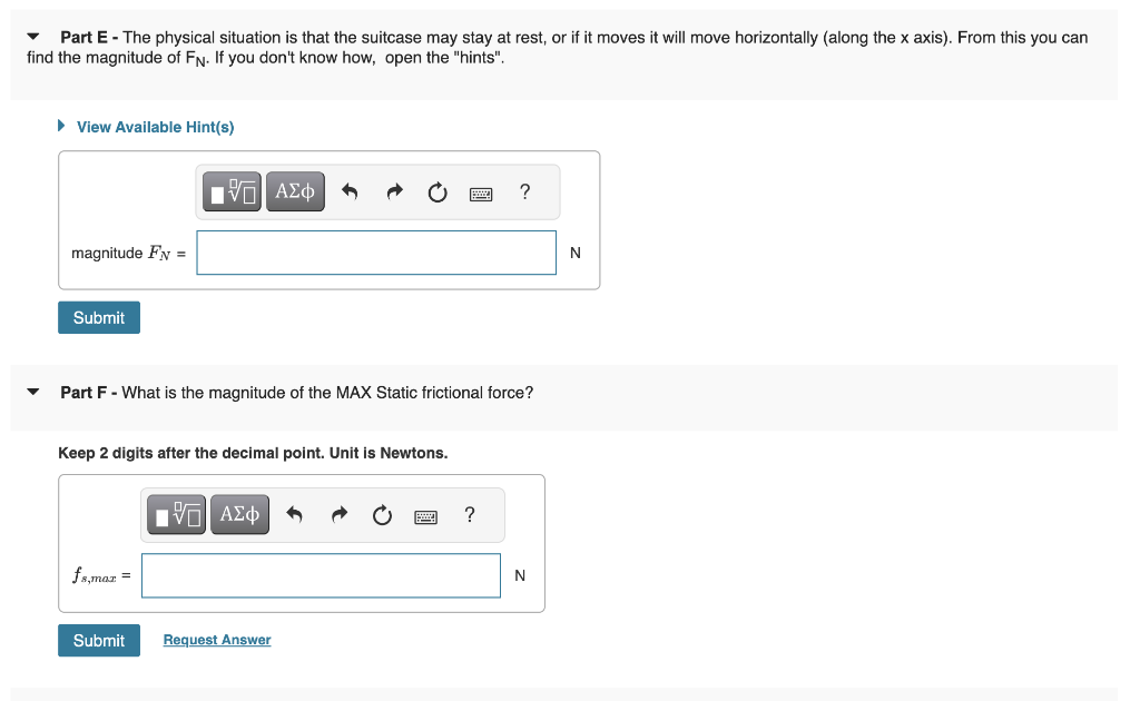 Solved - Part A-Force F : What are its correct x - and y - | Chegg.com