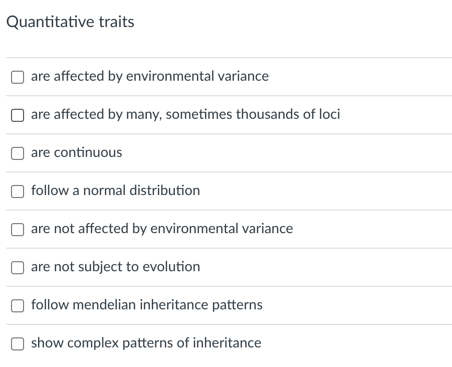 Solved Quantitative traits are affected by environmental | Chegg.com