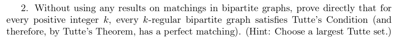 Solved Without using any results on matchings in bipartite | Chegg.com