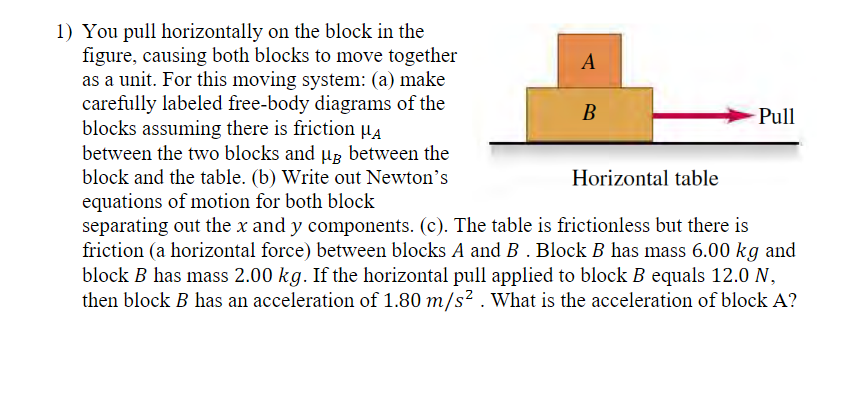 Solved 1) You pull horizontally on the block in the figure, | Chegg.com