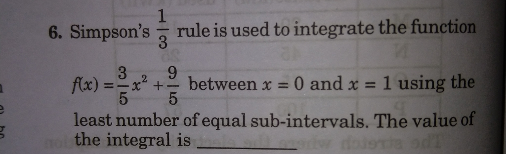 Solved 6. Simpson's rule is used to integrate the function 3 | Chegg.com