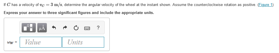 Solved If C has a velocity of vC=3 m/s, determine the | Chegg.com