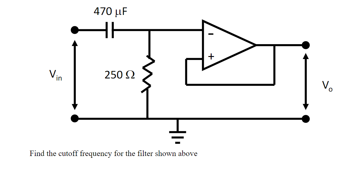 Solved Find the cutoff frequency for the filter shown above | Chegg.com