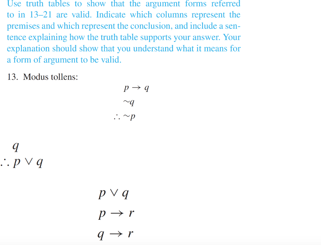 Solved Use truth tables to show that the argument forms | Chegg.com