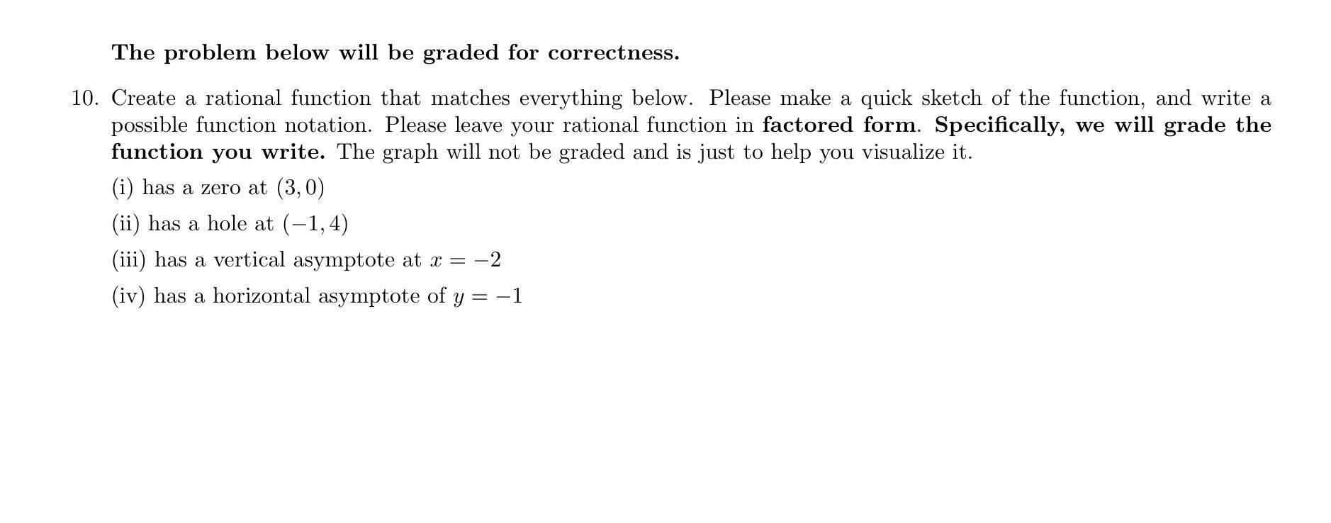 Solved The problem below will be graded for correctness. 10. | Chegg.com