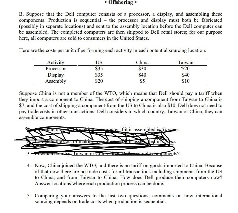 Solved B. Suppose that the Dell computer consists of a | Chegg.com