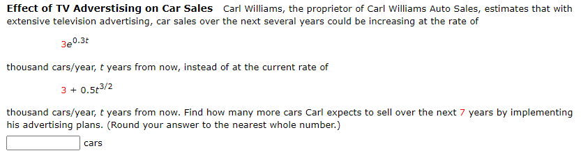 Solved Effect of TV Adverstising on Car Sales Carl Williams, | Chegg.com